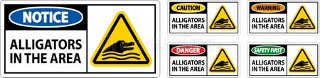 Danger Alligators in the Area Sign Stock Vector - Illustration of ...