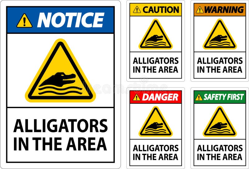 Danger Alligators in the Area Sign Stock Vector - Illustration of ...