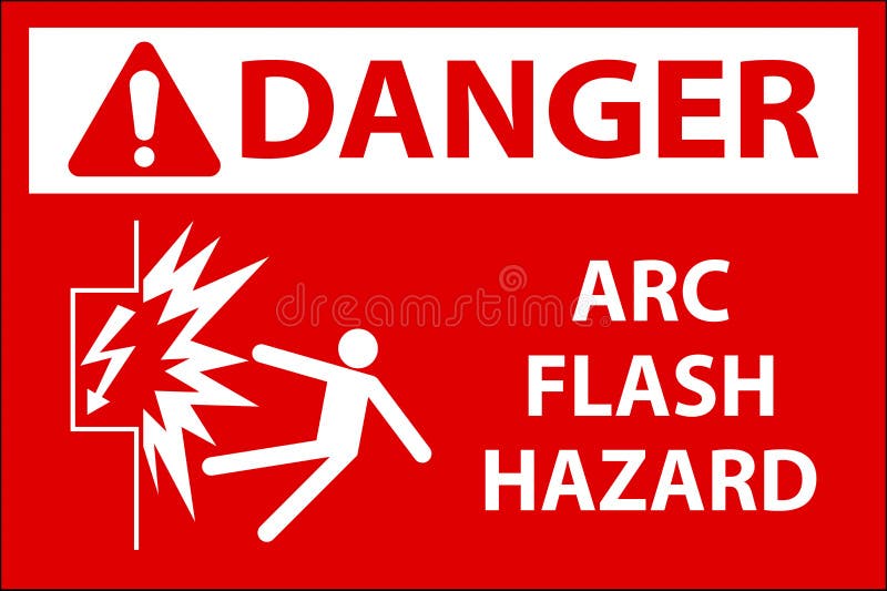 Danger Arc Flash Hazard Sign on White Background Stock Vector ...