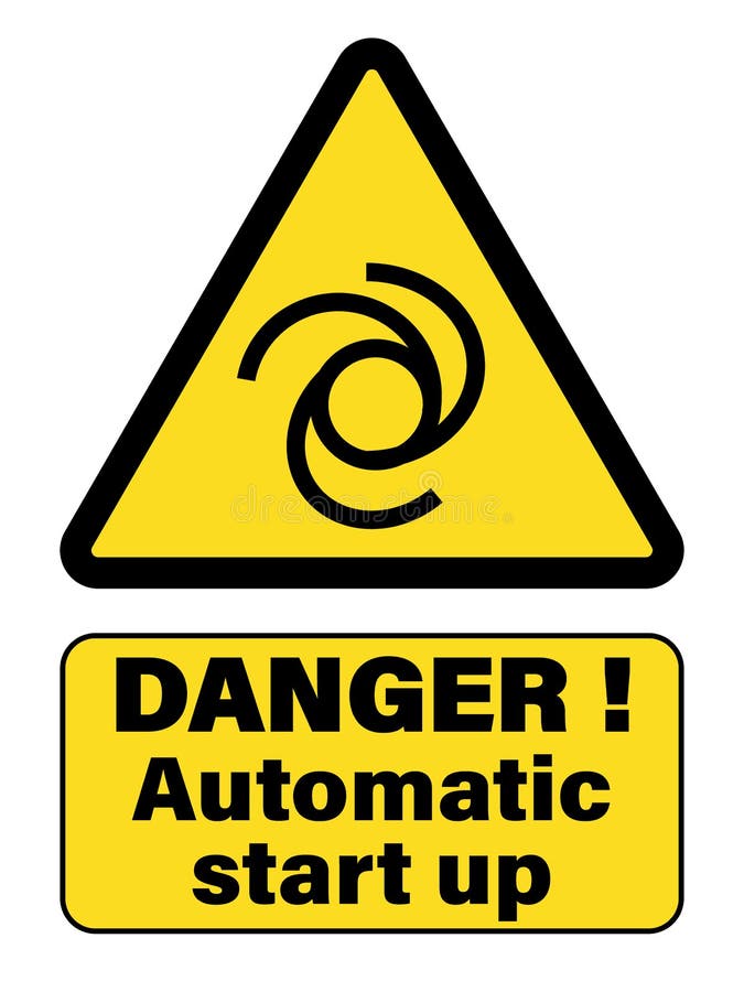 Danger Automatic Start Up. Warning Triangle Sign Stock Vector ...