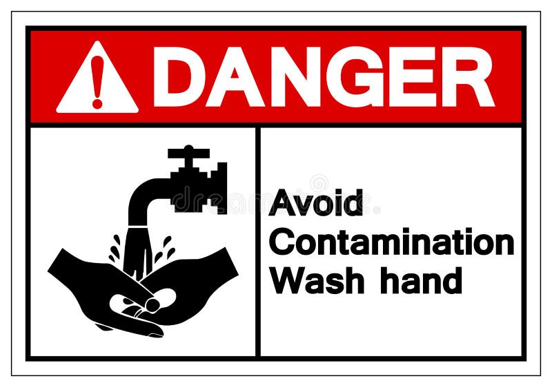 Danger Avoid Contamination Wash Hand Symbol Sign, Vector Illustration ...
