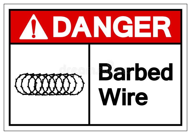 Danger Barbed Wire Symbol Sign, Vector Illustration, Isolate on White ...