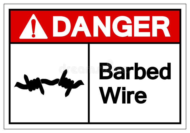 Danger Barbed Wire Symbol Sign, Vector Illustration, Isolated on White ...