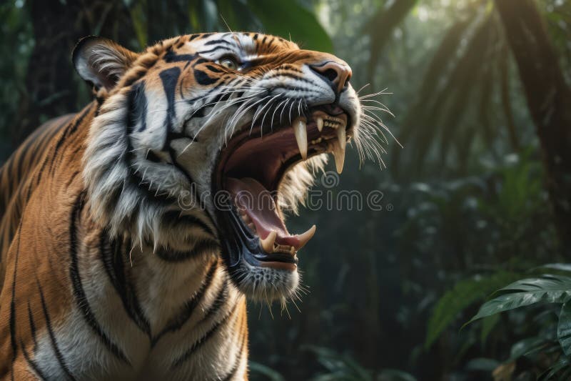 Danger Bengal tiger. stock illustration. Illustration of carnivore ...