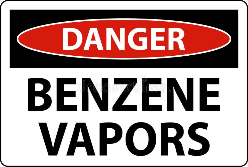 Danger Benzene Vapors Sign on White Background Stock Vector ...