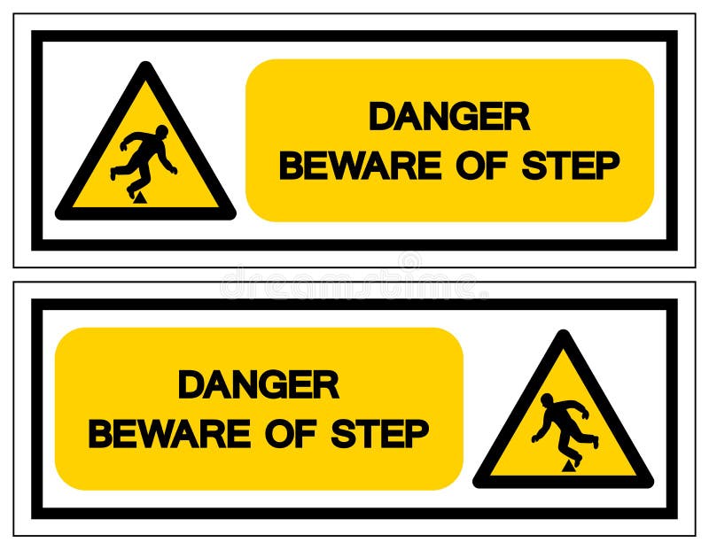 Beware Slope Step Symbol, Vector Illustration, Isolate On White Background Label. EPS10 Stock ...