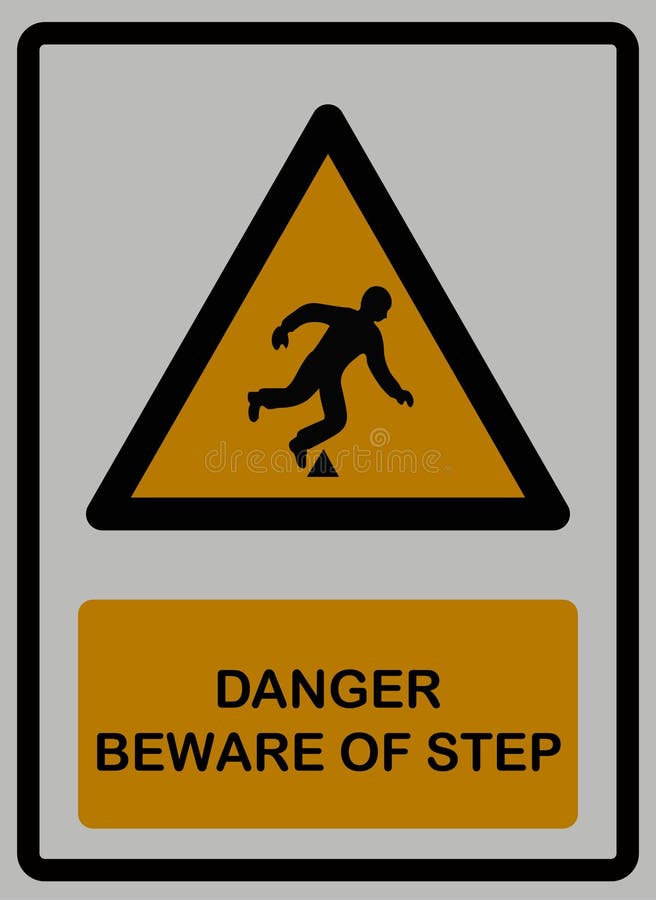 Beware of Step, Falling Man - Warning Sign Stock Vector - Illustration ...