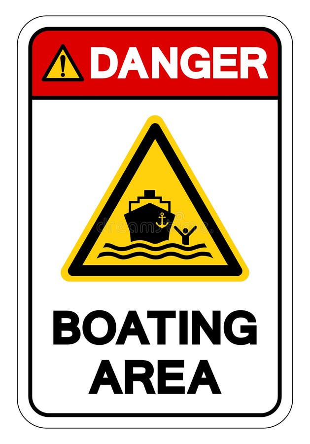 Danger Boating Area Symbol Sign, Vector Illustration, Isolate on White ...
