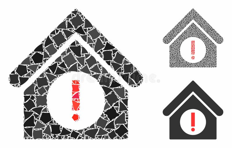 Danger Building Mosaic Icon of Unequal Items Stock Illustration ...