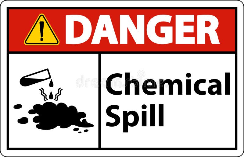 Danger Chemical Spill Sign on White Background Stock Vector ...