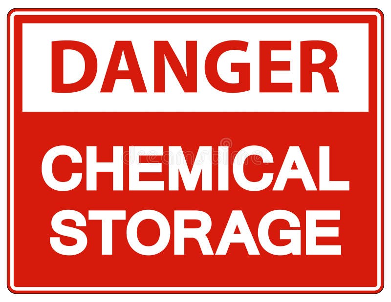 Danger Chemical Storage Sign on White Background Stock Vector ...