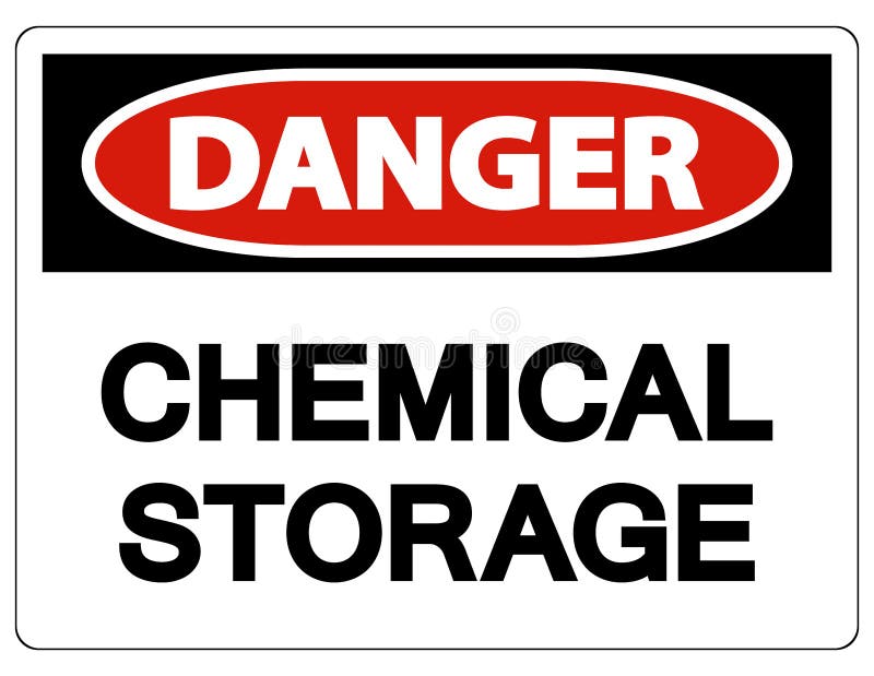Danger Chemical Storage Sign on White Background Stock Vector ...