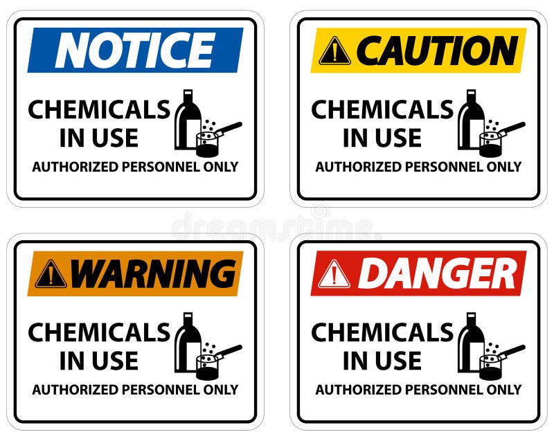 Danger Chemicals in Use Symbol Sign on White Background Stock Vector ...