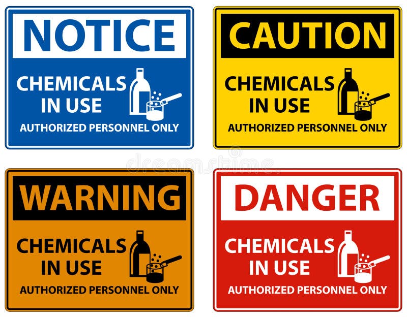 Danger Chemicals in Use Symbol Sign on White Background Stock Vector ...