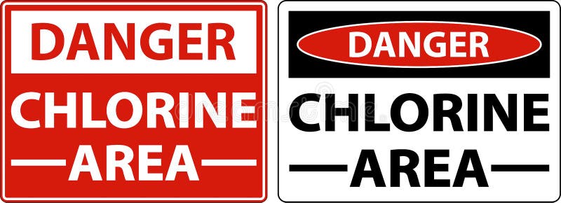 Danger Chlorine Area Sign on White Background Stock Vector ...