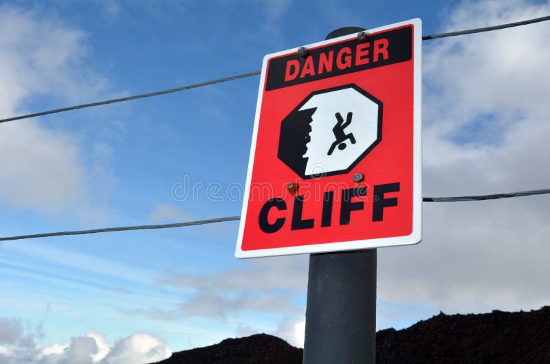 Danger Cliff sign stock photo. Image of gravity, death - 177270200