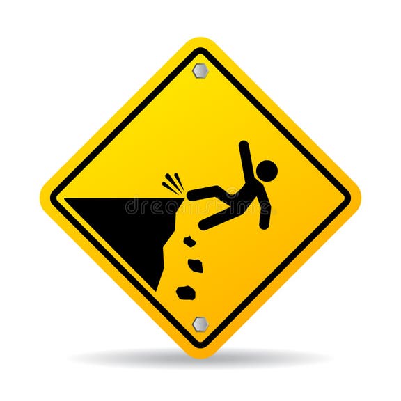 Danger cliff vector sign stock vector. Illustration of attention - 87999990