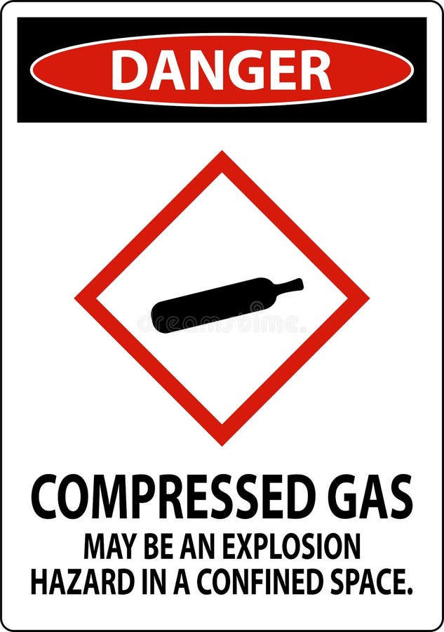 Danger Compressed Gas Symbol Sign, Vector Illustration, Isolate on ...