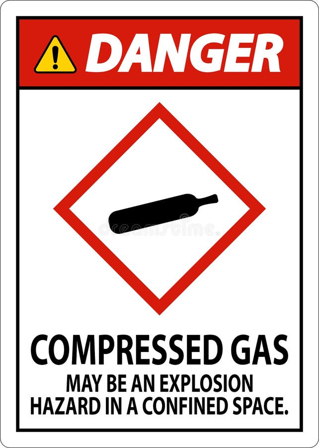 Danger Compressed Gas Symbol Sign, Vector Illustration, Isolate on ...