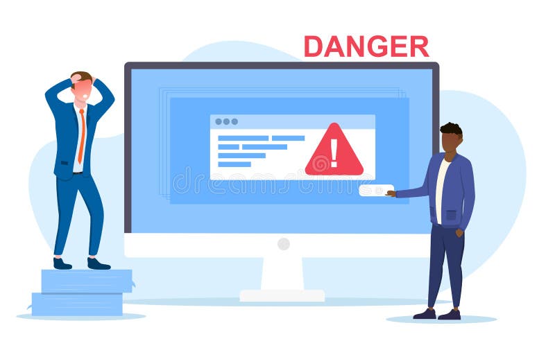 Danger Concept with Warning on a Computer Screen Stock Vector ...