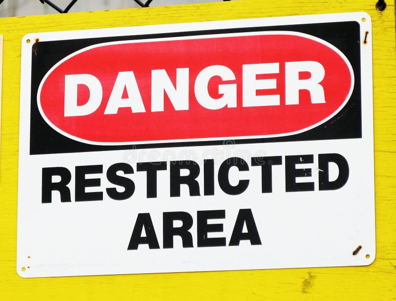 Danger Consruction Area stock image. Image of metal - 119121843