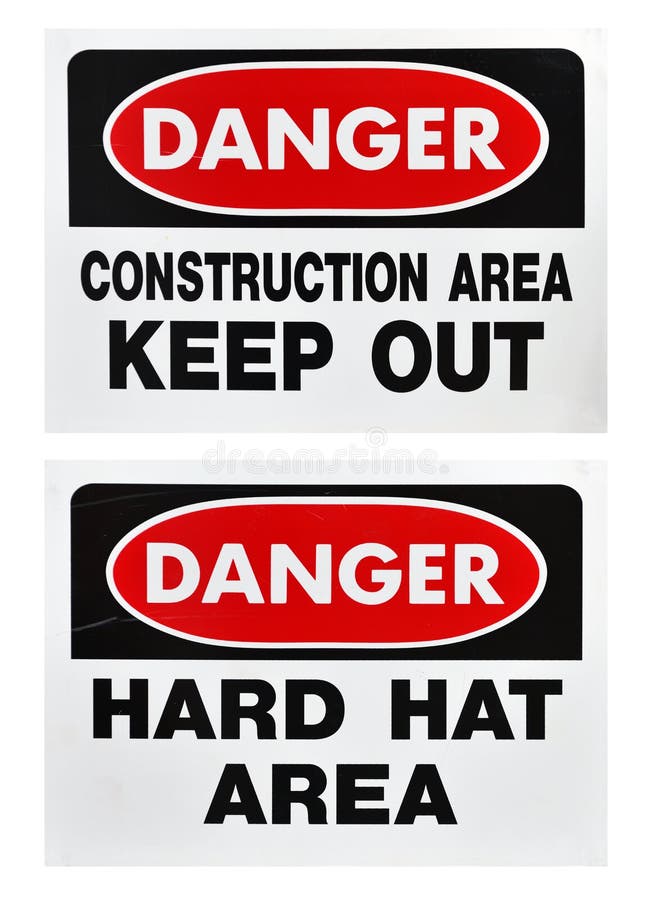 Danger - Construction Area Sign Stock Photo - Image of workplace ...