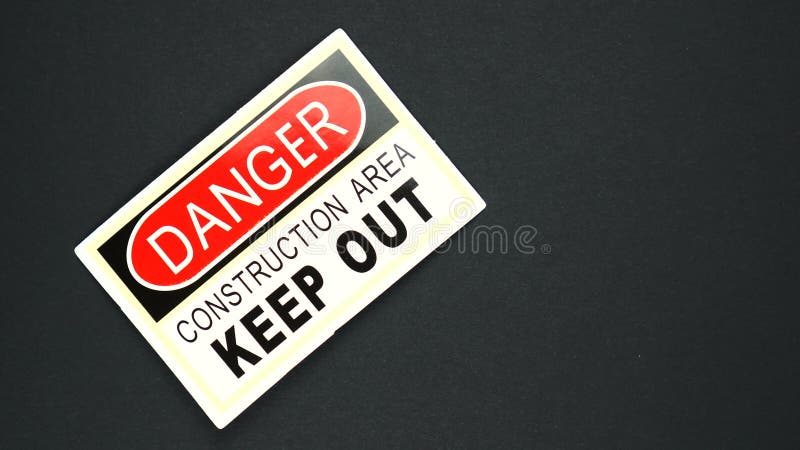DANGER CONSTRUCTION AREA KEEP OUT Warning Sign Word Text Stock Footage ...