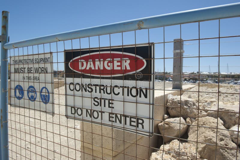 Danger Construction Site stock photo. Image of fence - 19546902