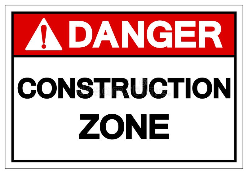 Danger Construction Zone Symbol Sign, Vector Illustration, Isolate on ...