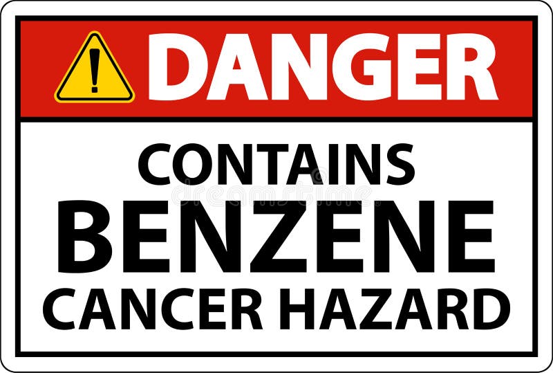 Danger Contains Benzene Sign on White Background Stock Vector ...