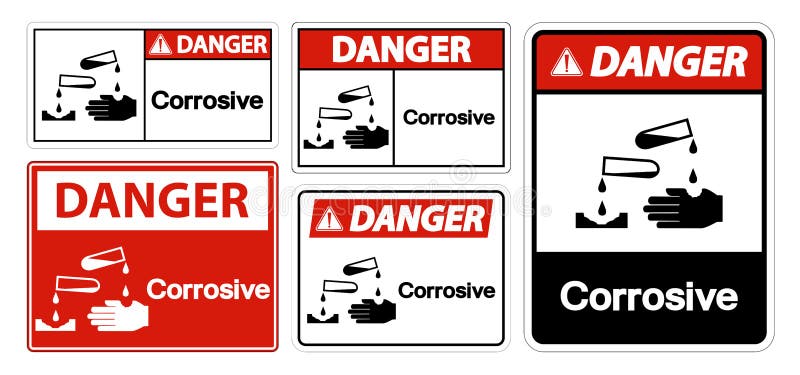 Danger Corrosive Symbol Sign Isolate on White Background,Vector ...