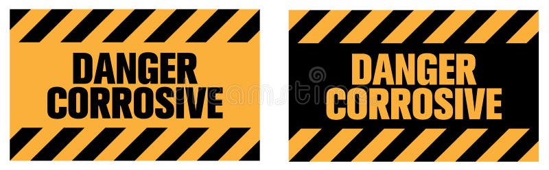Danger, Corrosive Warning Sign. Stock Vector - Illustration of safety ...