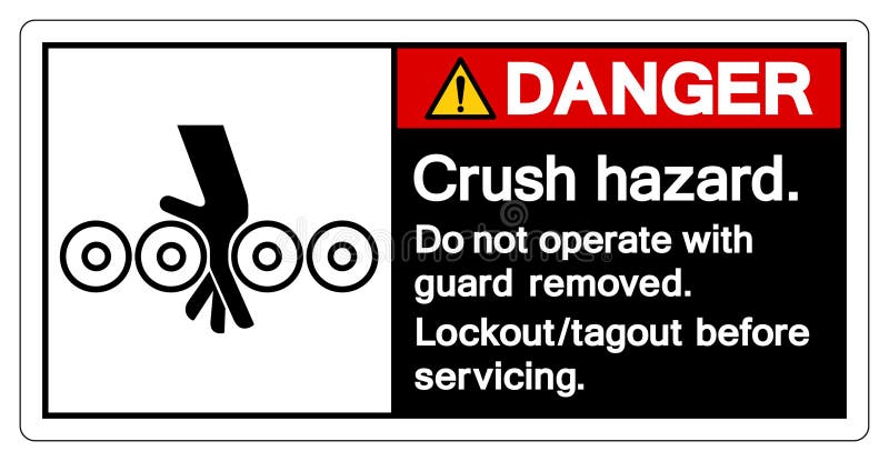 Danger Crush Hazard Symbol Sign ,Vector Illustration, Isolate on White ...