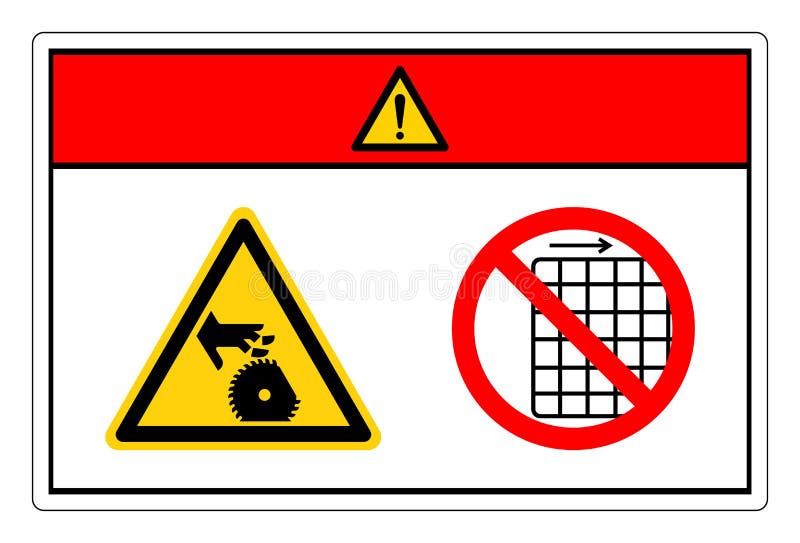 Danger Cutting Of Fingers Or Hand Rotating Blade Do Not Remove Guard Symbol Sign Vector