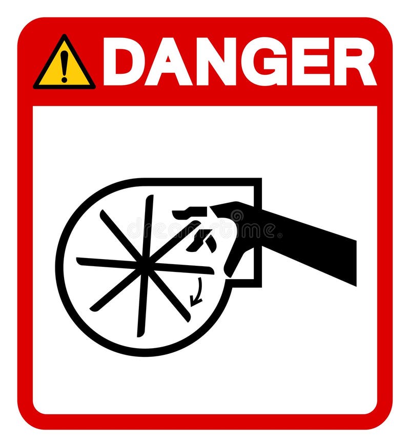 Danger Cutting of Fingers or Hand Rotating Blade Symbol Sign, Vector ...