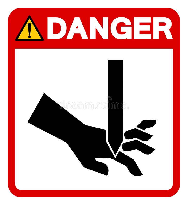 Danger Cutting of Fingers Straight Blade Symbol Sign, Vector ...