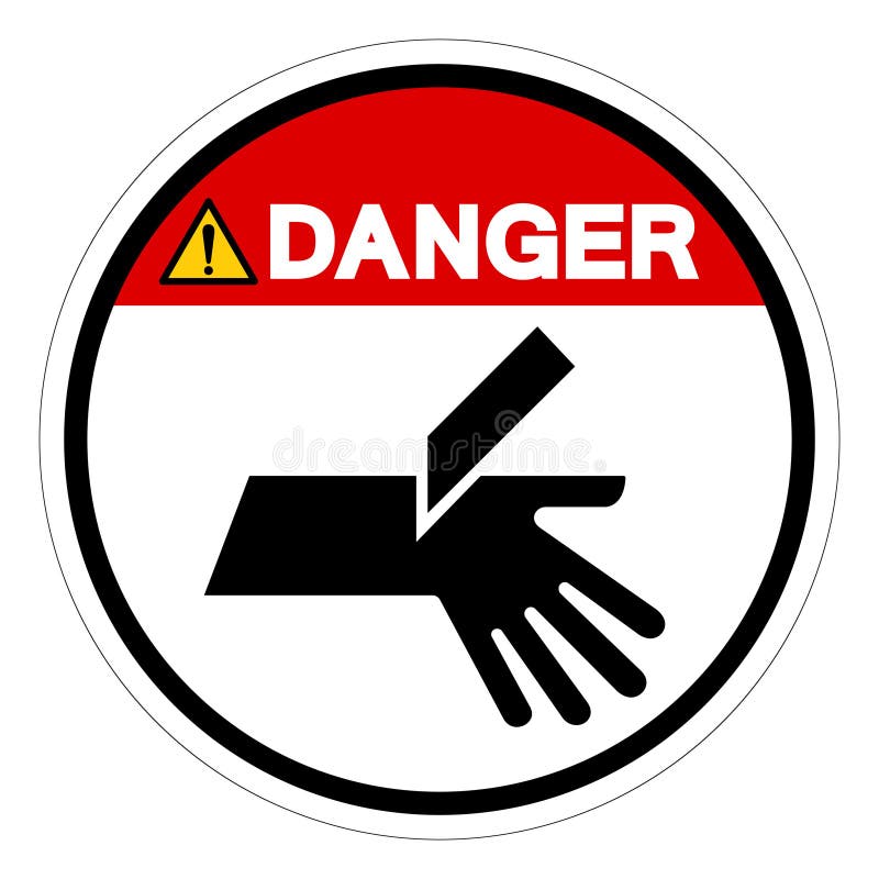 Danger Cutting of Fingers Straight Blade Do Not Remove Guard Symbol ...