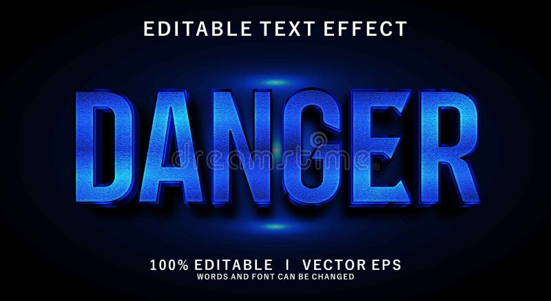 Danger 3d Vector Text Effect with Modern Style Design Stock Vector - Illustration of element ...