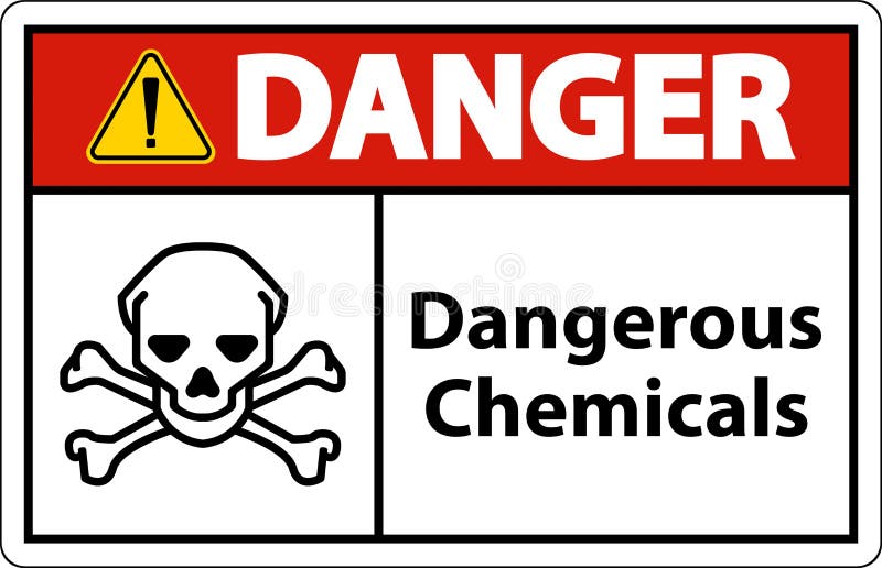 Danger Dangerous Chemicalsl Sign on White Background Stock Vector ...