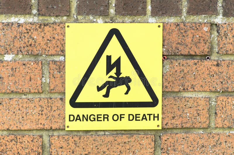 DANGER of DEATH - Hazard Warning Sign Stock Photo - Image of noxious ...
