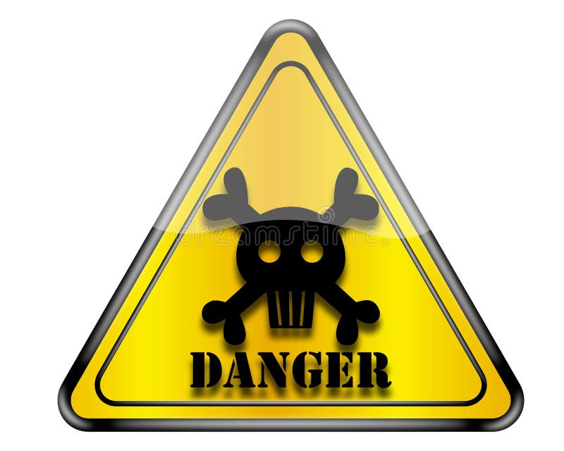 Danger of Death Warning Sign. Stock Illustration - Illustration of sign ...