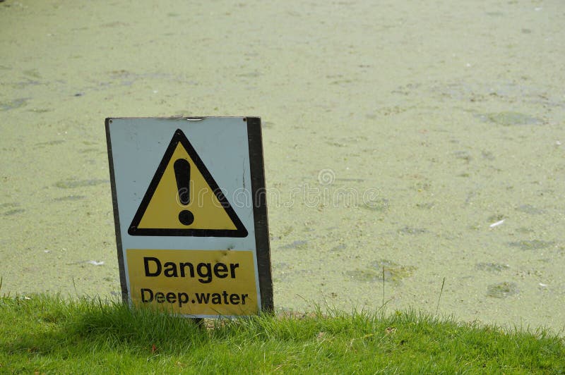 Danger deep water sign. stock image. Image of drown, warning - 96659459