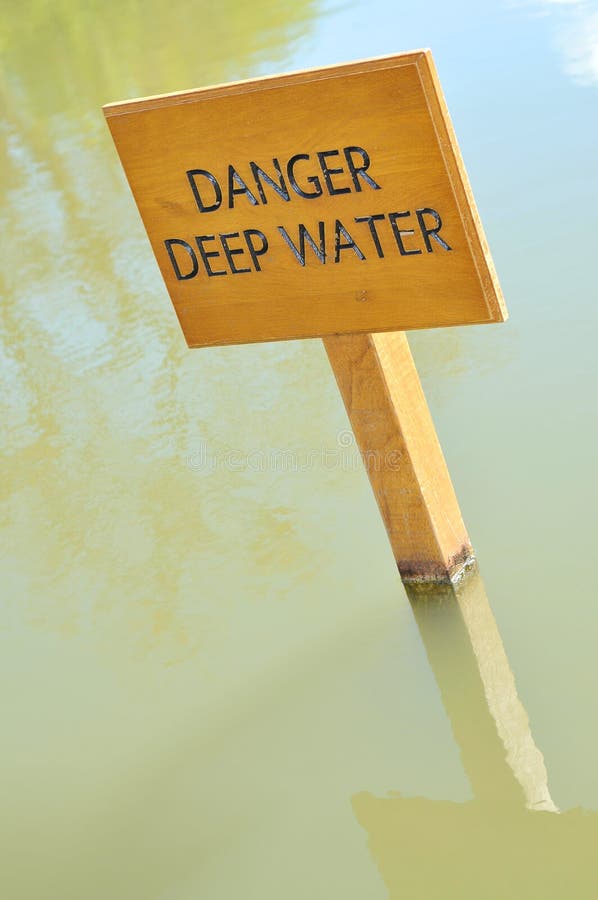 DANGER _ DEEP WATER sign stock image. Image of calm - 251952843