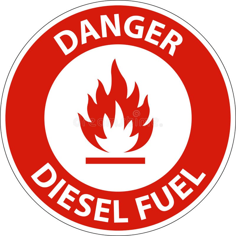 Danger Diesel Fuel Sign on White Background Stock Vector - Illustration ...