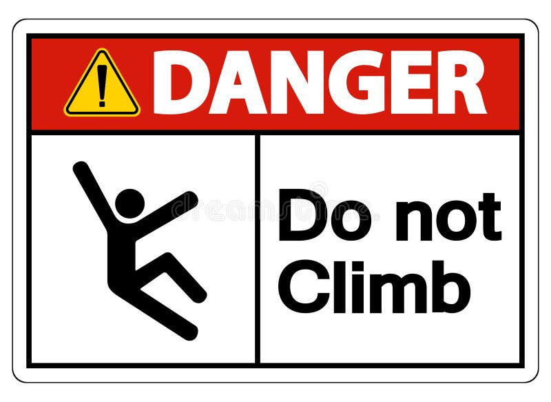 Danger Do Not Climb Symbol Sign on White Background Stock Vector ...