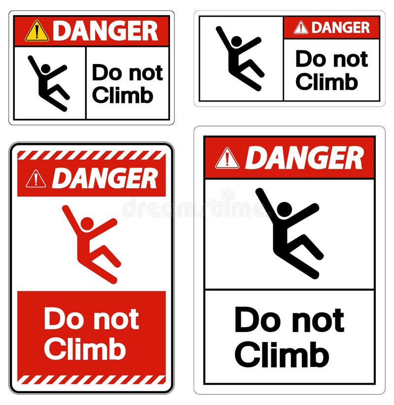Danger Do Not Climb Symbol Sign on White Background Stock Vector ...