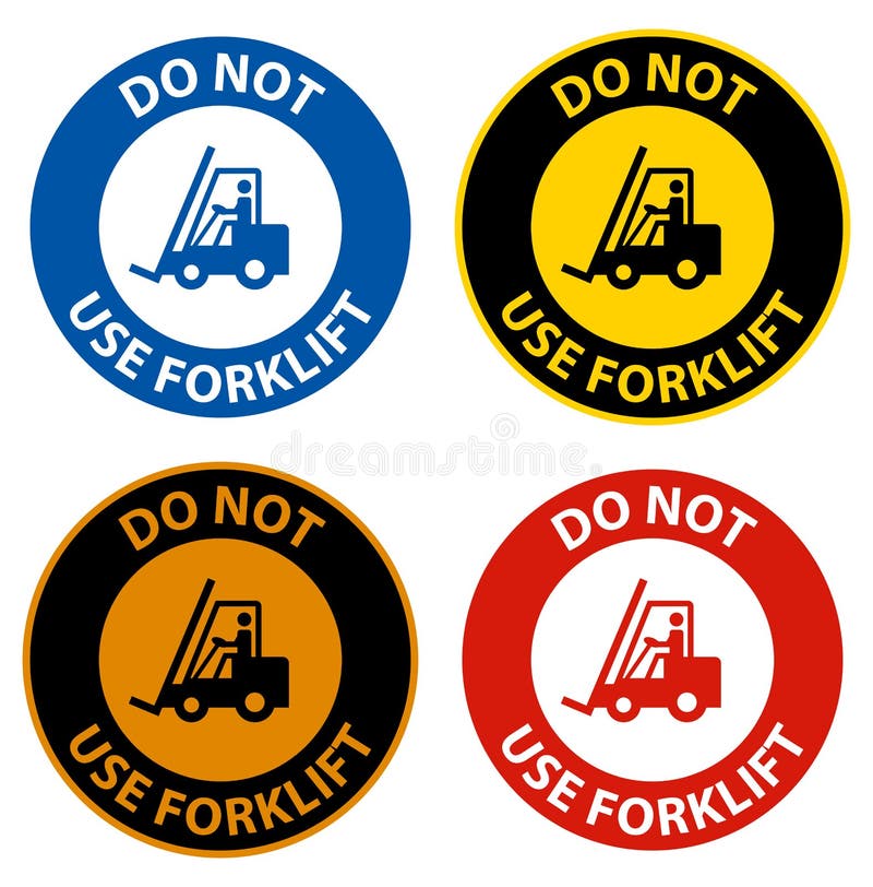 Danger Do Not Use Forklift Sign on White Background Stock Vector ...