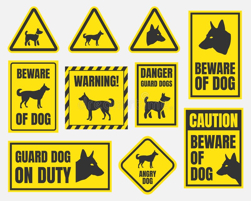 Beware of dog sign stock vector. Illustration of bite - 106401928