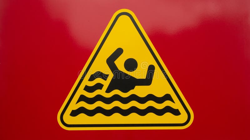 Danger of Drowing Symbol, Painted on a Sign Stock Photo - Image of ...