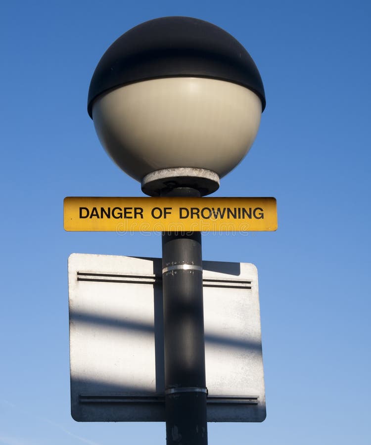 Danger Of Drowning Sign Seen Located Near A Deep River And Quick Sand ...